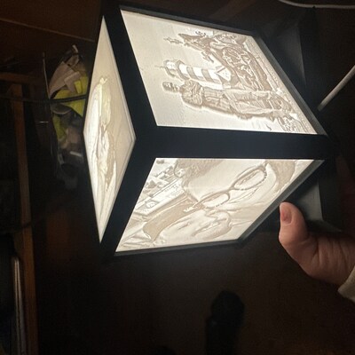 Personalized 5 Photo Rotating Lithophane Light Box - Etsy