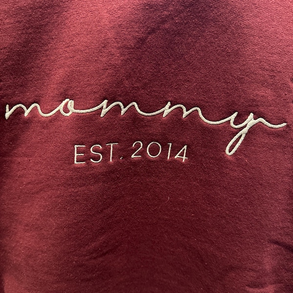 Personalized Last Name Embroidered Sweatshirt With Est Date, Custom ...