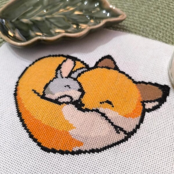 Fox and Bunny Cross Stitch Pattern PDF - Easter Rabbit Animal Easy ...