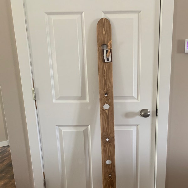 Ski Board for Shots, 4 Person Personalized Ski Board , Rustic Wood Ski ...