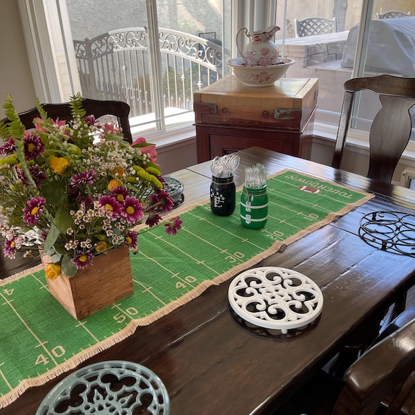 Football Table Runner - Football Party Decor - Table Runner - Football ...