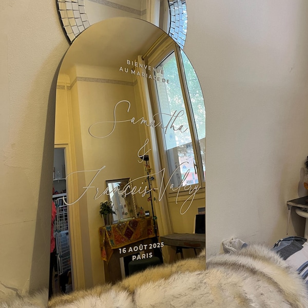 Silver Mirror Wedding Welcome Sign - Welcome Wedding Sign - Custom ...