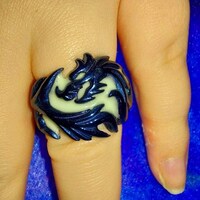Blue Dragon Ring Glow in the Dark / Stainless Steel Blue Ring - Etsy Canada