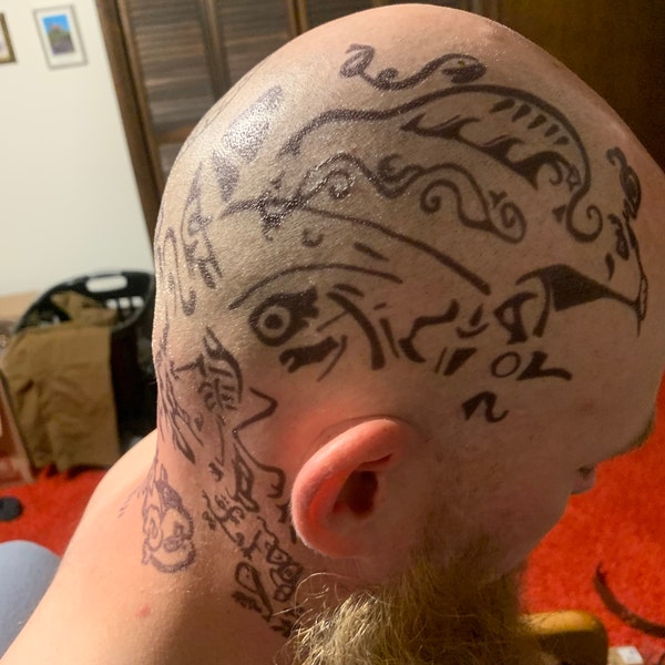 Viking Ragnar Head Temporary Tattoos for Cosplayers, Renaissance Fairs ...