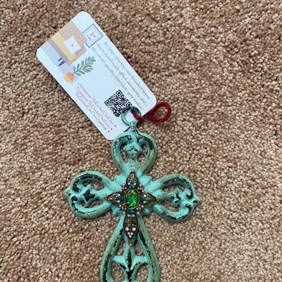 CROSS Metal Cross Turquoise Blue Blue Cross Wall Cross - Etsy