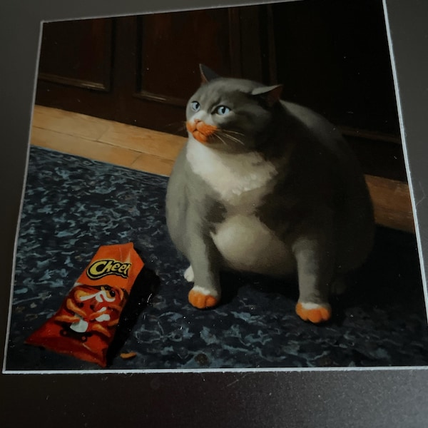 Fat Cat Eats Cheetos and Experiences Existential Dread | Meme Art Re ...