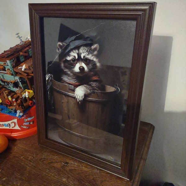 Gothic Raccoon Art Print: Victorian Rogue Animal Portrait - Etsy