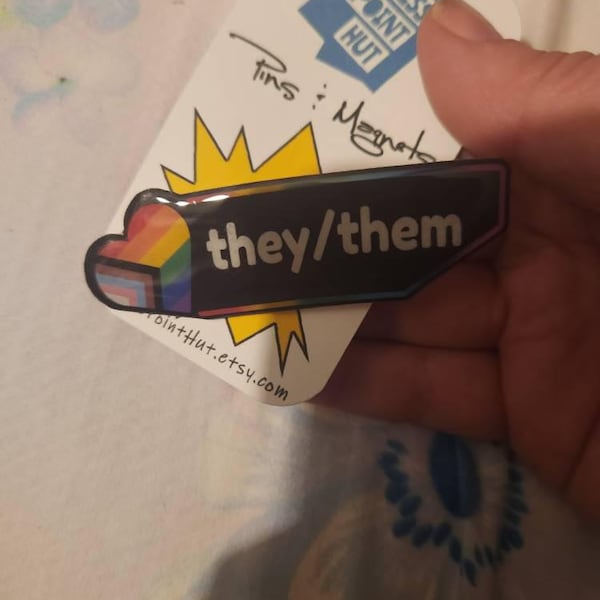 Personalized Pronouns Name Tag | Custom LGBTQ Pride Identity and ...