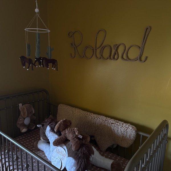 Large Wall Name Sign for Nursery, Rope Name Personalized Wall Decor ...