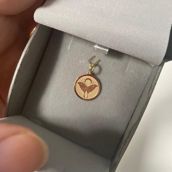 Real 14k Solid Gold Moth Necklace, Personalized Moth Pendant, Dainty ...