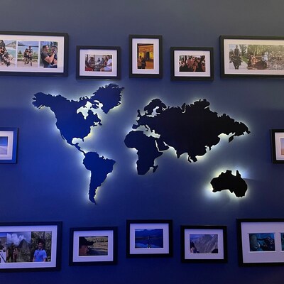 Led World Map Home Design Home Deco Led Wooden Map Led Handmade Perfect ...