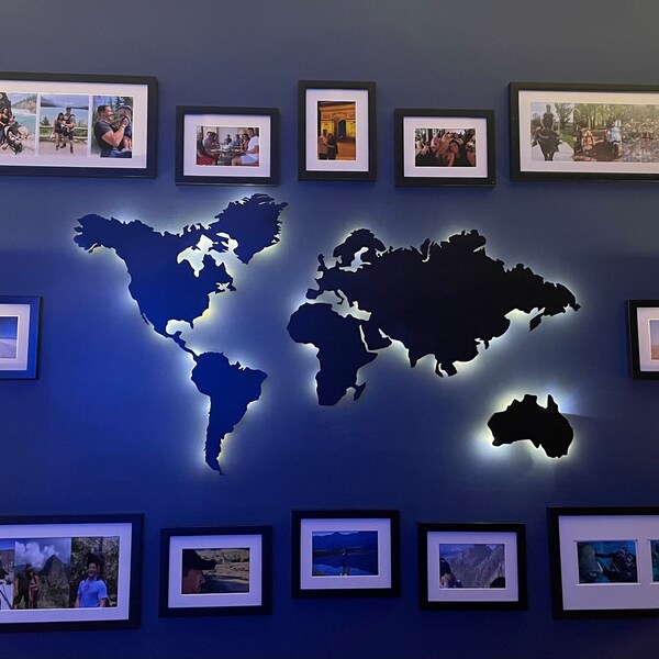 Led World Map Home Design Home Deco Led Wooden Map Led Handmade Perfect ...