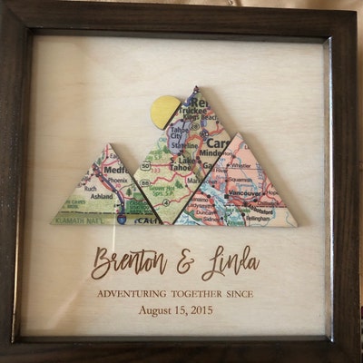 Anniversary Gifts, Wood Anniversary Gift for Her, Custom City Map ...