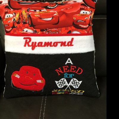 Racing Subway Art, Pocket Pillow Embroidery Saying, Reading Pillow ...