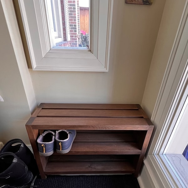 30 Inches Rustic Shoe Rack 3 Levels, Shoe Storage, Shoe Organizer, Shoe ...