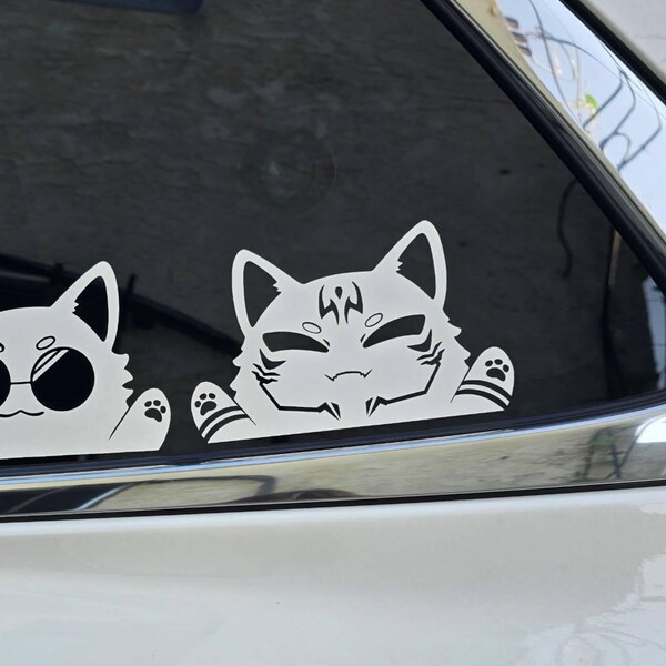 Ryomen Sukuna Cat Peeker Vinyl Decal - Ryomen Sukunya - Jujutsu Kaisen ...