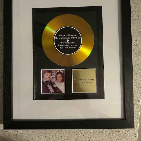 Platinum Vinyl Record Custom Music Plaque - Engraved Wedding Song Gift ...