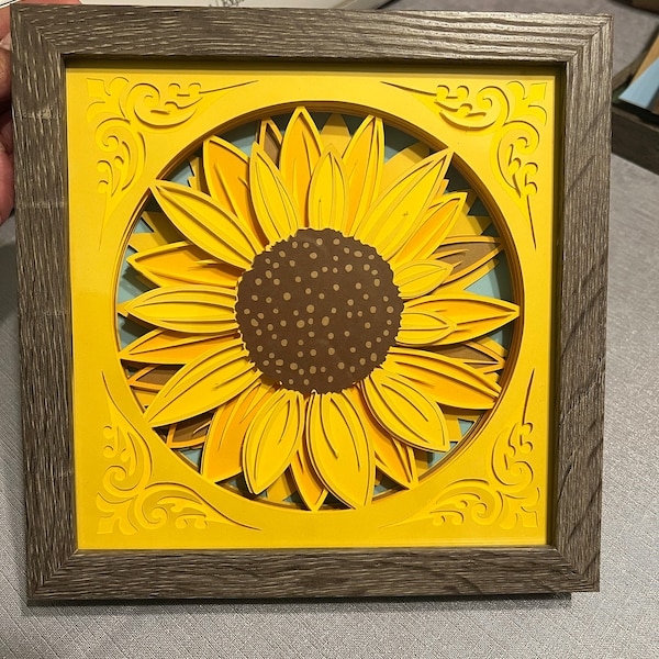 Sunflower Shadow Box SVG | Layered Sunflower Cut File - Etsy