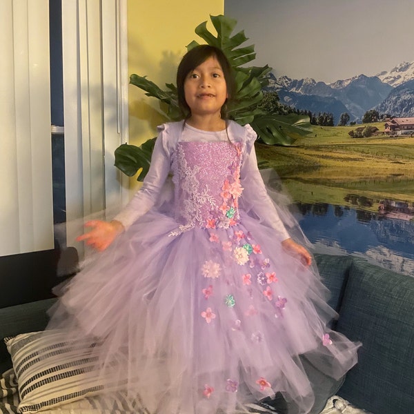 Lavender and Pink Party Dress - Flower Girl Princess Dress - Halloween ...