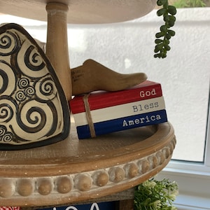 Patriotic Book Stacks Summertime Book Bundles USA Decor Farmhouse Book ...