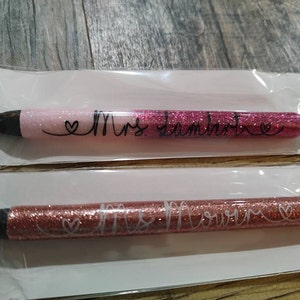 Personalized Epoxy Glitter Black Ink Pen: Refuillable - Etsy