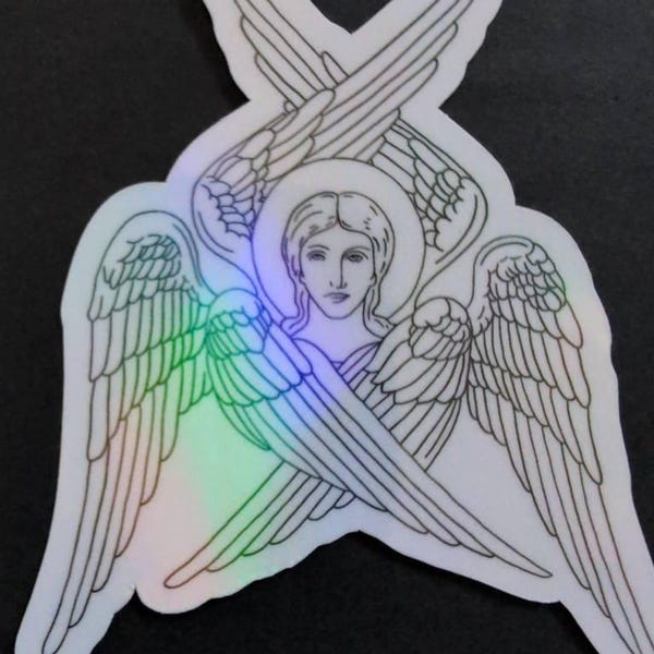 Seraph Angel Black Linocut Print | Eastern Orthodox Catholic Christian ...