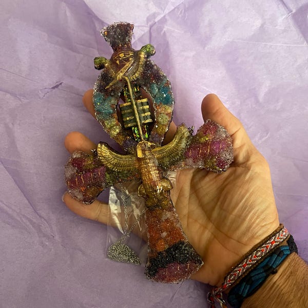 5" ORGONE Egyptian Bastet Cat Goddess Statue, 3D Orgonite Sculpture ...