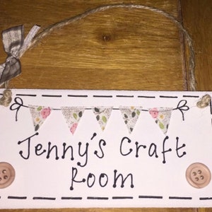 Craft Room Sign Door Plaque Personalised Christmas Gift Wood Present ...