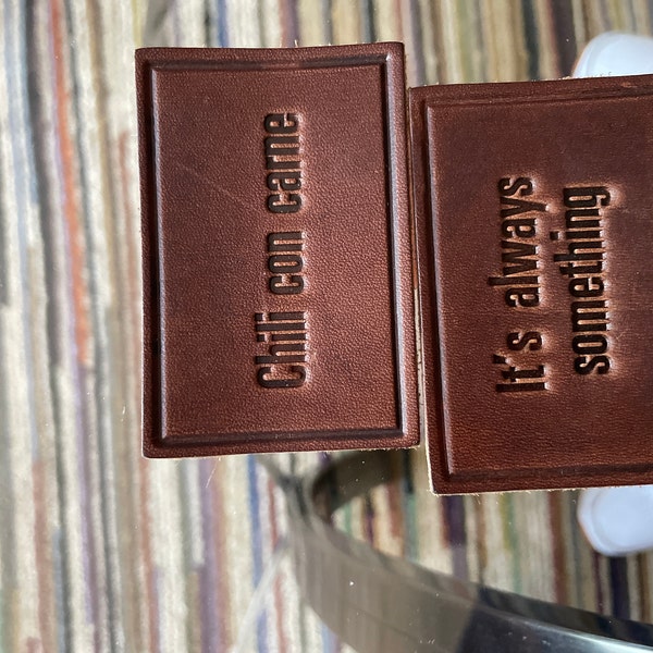 Personalized Leather Patch | Custom With Logo, Text, or Initials | Blank Patch | Rectangle ...