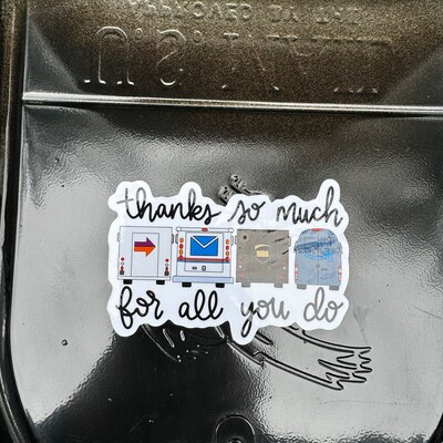 Thank You Mailbox Decal New, Mailman Sticker, Mailman Gift, Mailbox ...