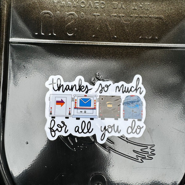Thank You Mailbox Decal New, Mailman Sticker, Mailman Gift, Mailbox ...