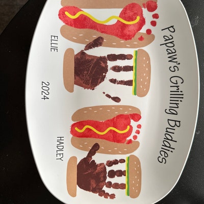 Grilling Handprint Art Printable Gift, Digital Download, DIY Add Your ...