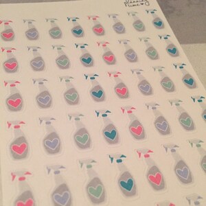 Cleaning Spray Bottle Planner Stickers-48 Count - Etsy