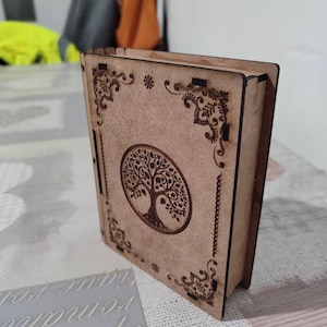 Slider Book Box Laser Cut Svg Files, Wood Gift Slider Book Box, Vector ...
