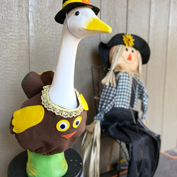 Turkey Goose Outfit. Size Large for Cement or Plastic Goose. With ...