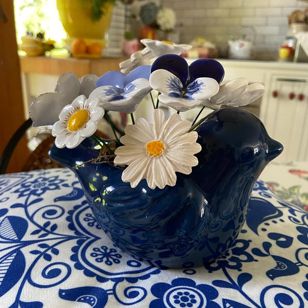 Ceramic Forget Me Not, Handmade Forget Me Not, Ceramic Blue Flowers ...