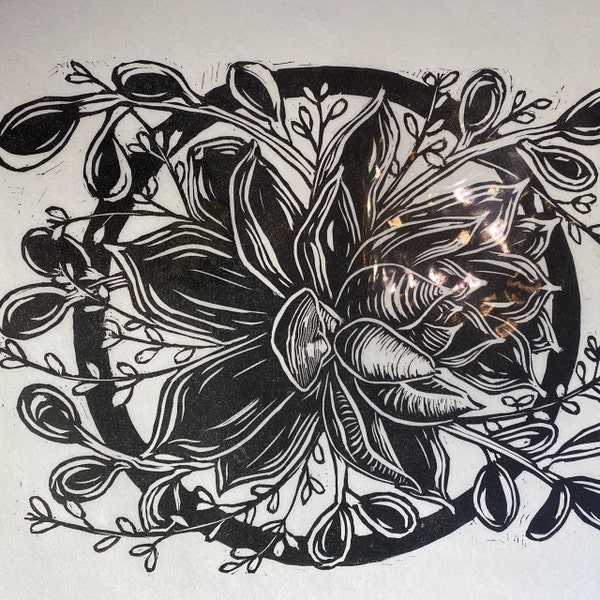 Octopus Block Print, Original Linocut, Ocean Print, Ocean Art, Octopus ...