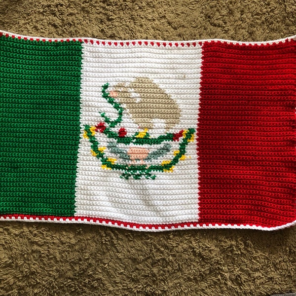 Mexico Flag Afghan C2C Crochet Pattern, Graph and Written Row by Row ...