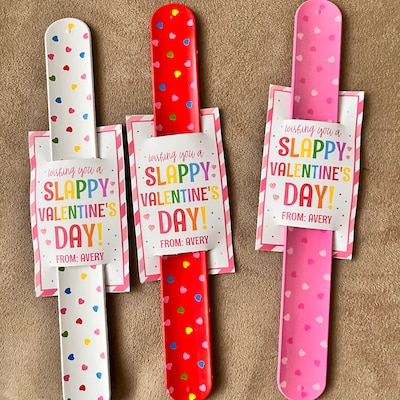 Editable Slap Bracelet Valentine's Day Gift Tag, Slappy Valentine's Day ...