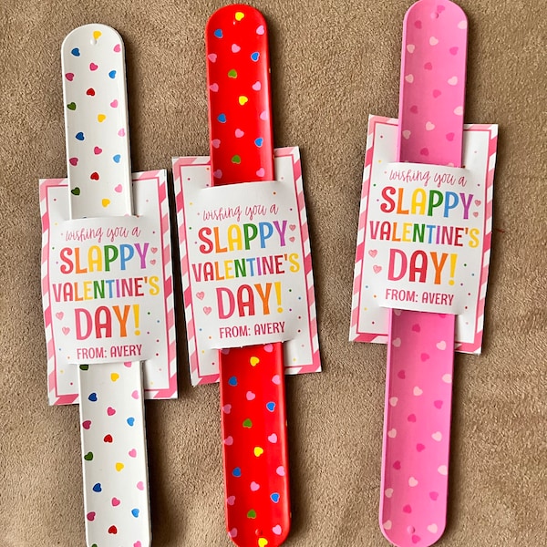 Editable Slap Bracelet Valentine's Day Gift Tag, Slappy Valentine's Day ...