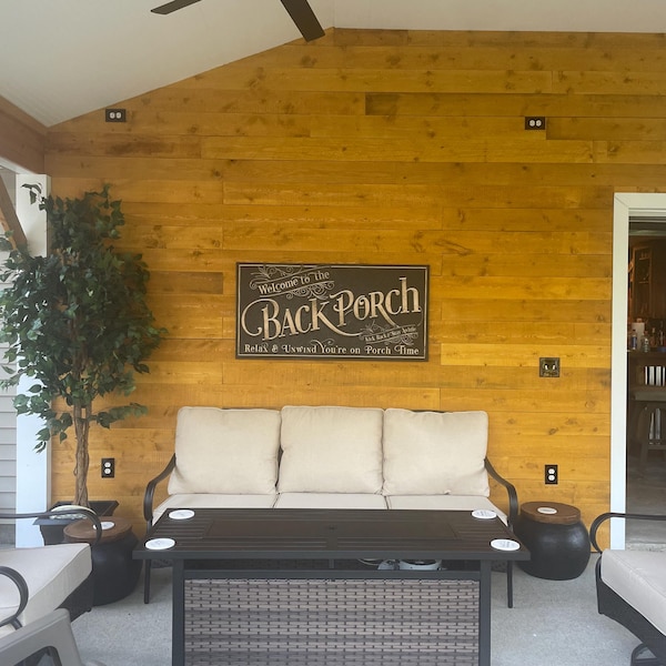 Personalized Back Porch Sign Backyard Bar and Grill Pool & Patio Deck ...