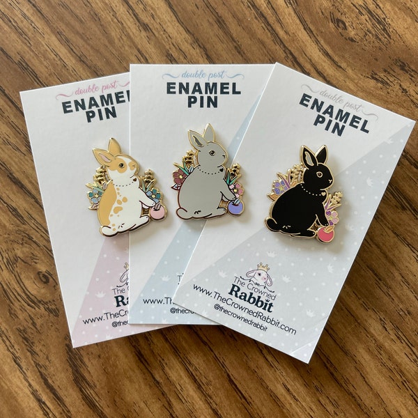 Tan and White Rabbit Pin, Rabbit Pin, Bunny Pin, Enamel Pin, Rabbit ...