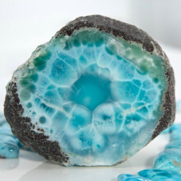 EXQUISITE Larimar Teardrop Stone, Top-grade AAA Deep Blue Larimar ...