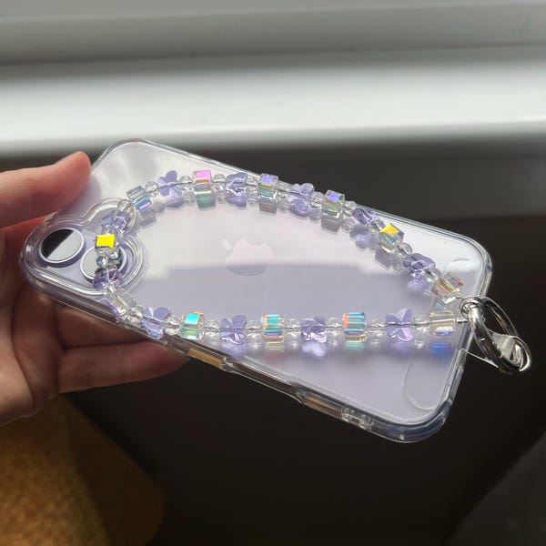 Ocean Breeze Crystal Phone Charm: Blue Beaded Phone Strap With Pearls ...