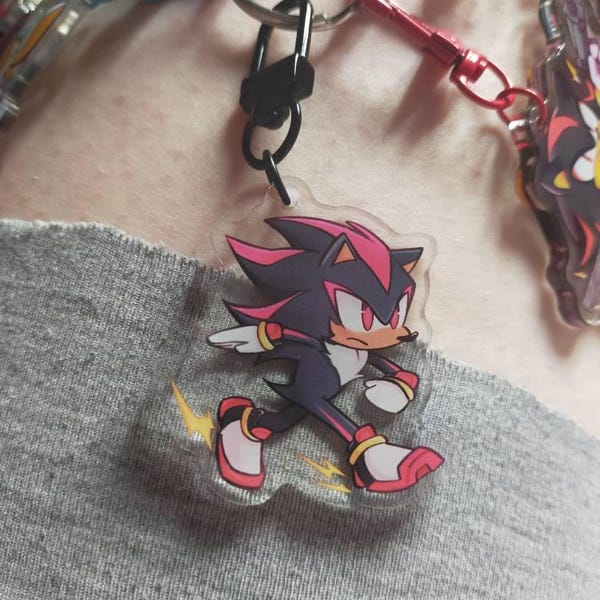 Sonic 2 Inch Acrylic Charm Keychain | Sonic Hedgehog, Shadow Hedgehog ...