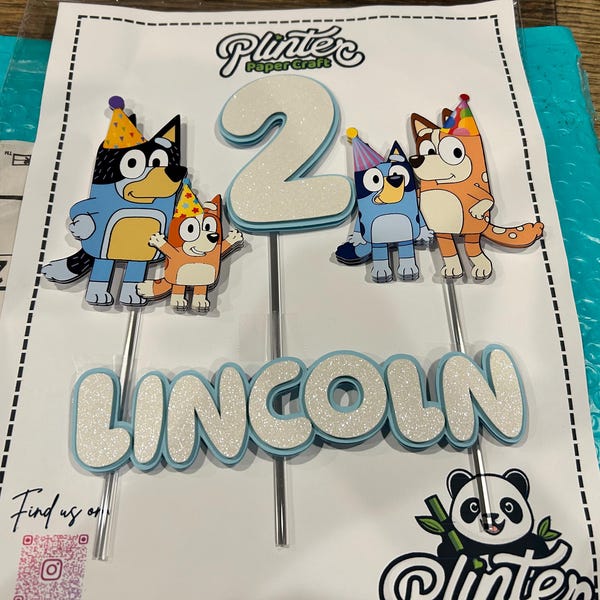 Bluey Cake Topper Bluey Birthday Bluey Cake Bluey Theme Party Blue Dog ...