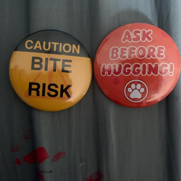 CAUTION Badges | Furry Nonverbal Communication Pin for Comic Cons ...