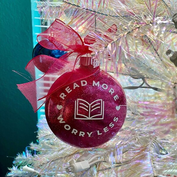Reading Ornament - Book Worm Ornament - Reading - Reader - Library ...