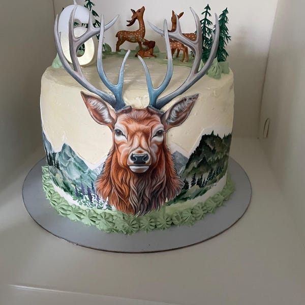 Stag Wafer Topper - Edible Cake Decorations - Birthday, Anniversary - Etsy