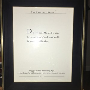 Princess Bride Love Quote | Princess Bride Print | Book Quote ...